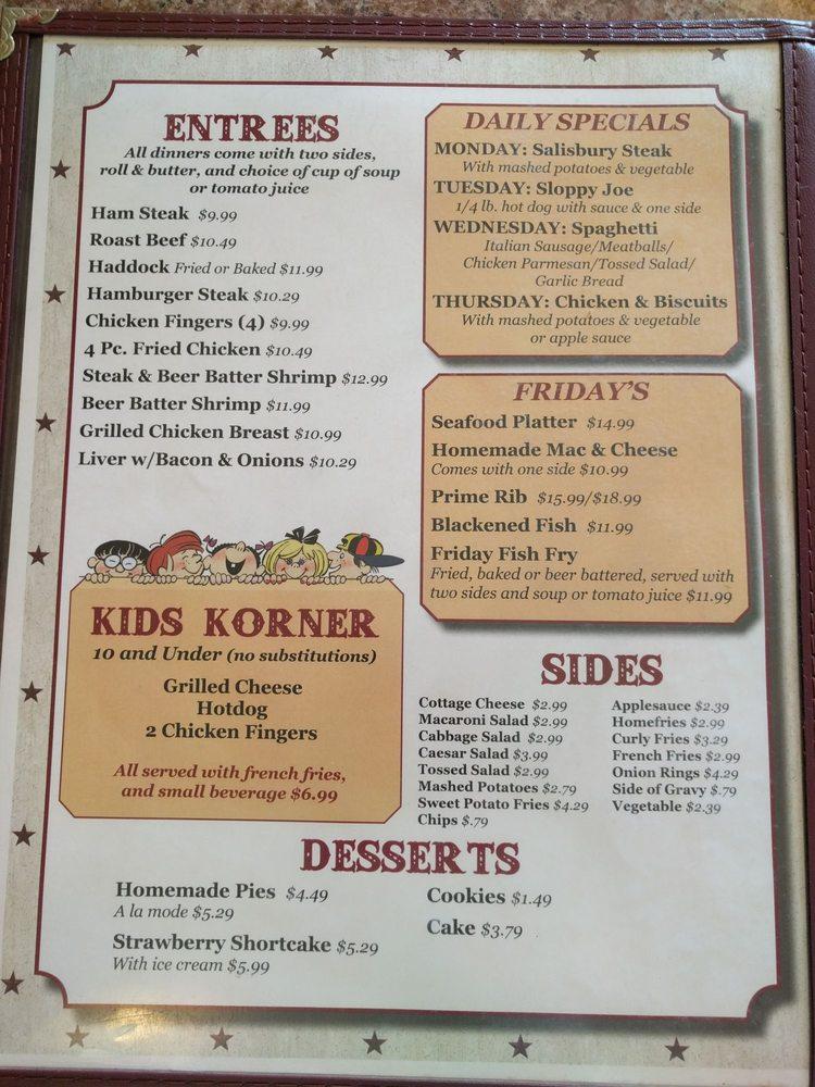 Menu at Stephanie's Family Restaurant, Bath
