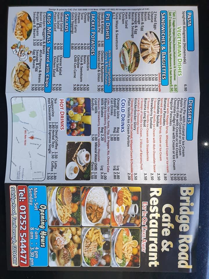 Menu at Bridge Road Cafe, Farnborough