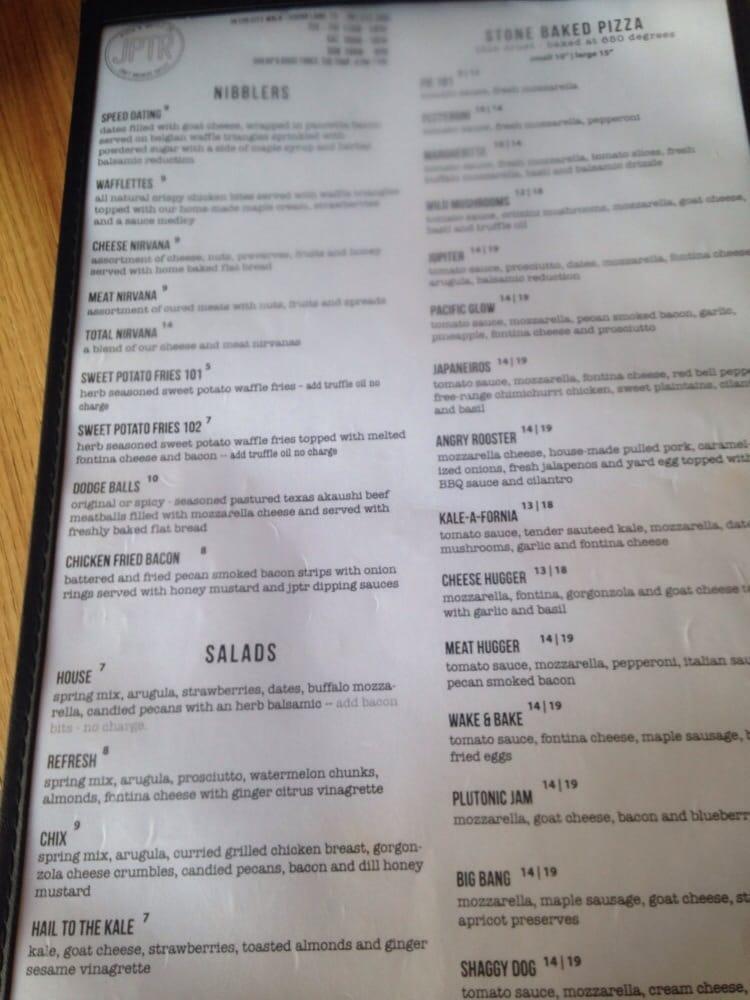 Menu at Jupiter pizzeria, Sugar Land