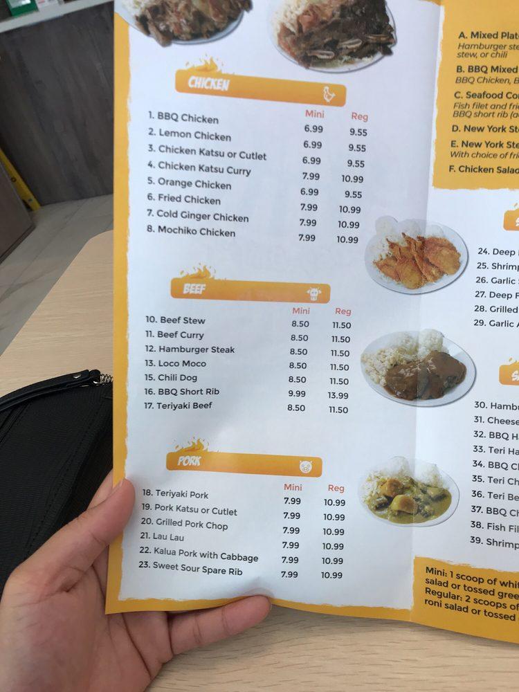 Menu at Oh My Grill- McCully restaurant, Honolulu