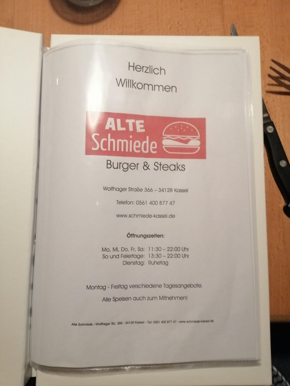 Speisekarte von Alte Schmiede - Burger & Steaks restaurant, Kassel