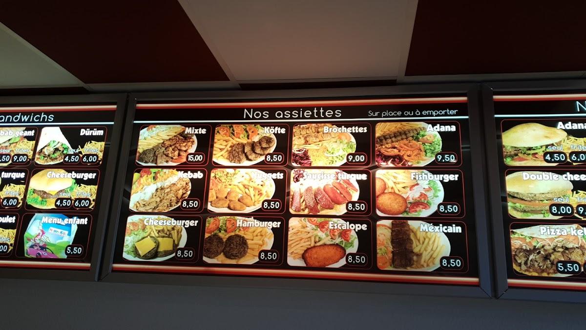 Menu au Ankara Kebab Canadien fast food, Longuyon