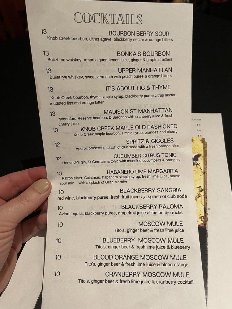 Menu at Cork Bar & Restaurant, Wilkes-Barre, 463 Madison St