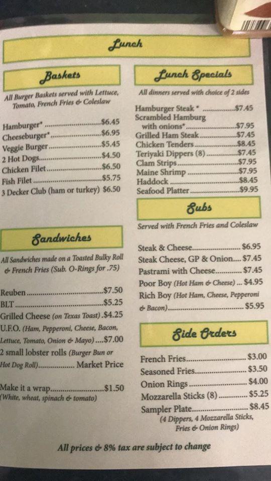 Menu at Happy Days Diner restaurant, Auburn