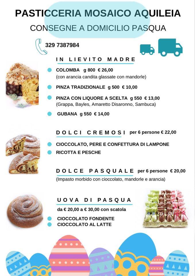 Menu at Pasticceria Mosaico Aquileia, Aquileia