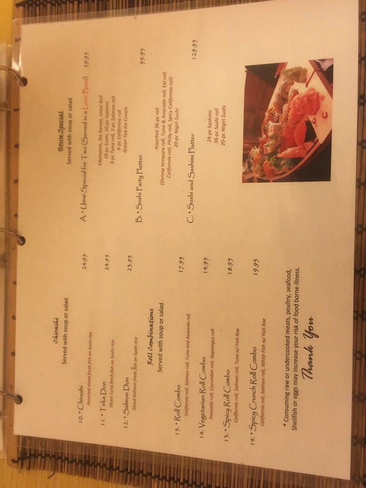 Menu at Deale Umai Sushi House restaurant, Deale