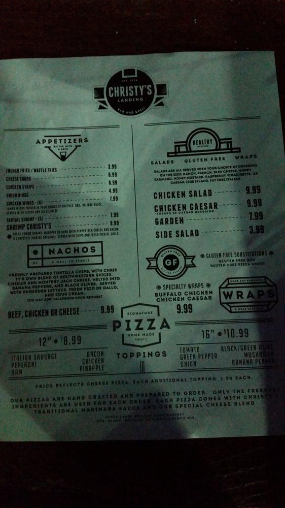 Menu at Christy's Landing pub & bar, Madison, Waubesa Ave