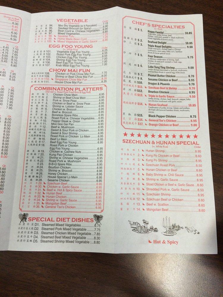Menu at King House restaurant, Panama City