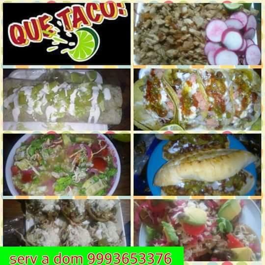 Menu at QUE TACO restaurant, Merida