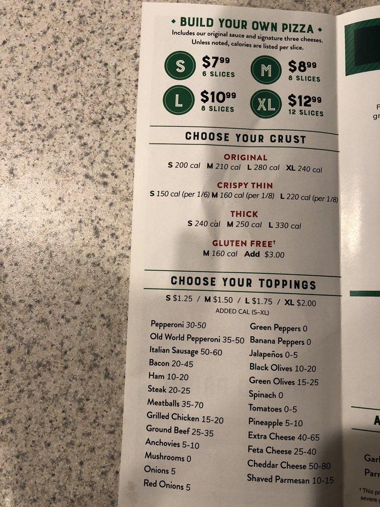 Menu at Marco's Pizza pizzeria, Richmond, Forest Ave Suite 1000