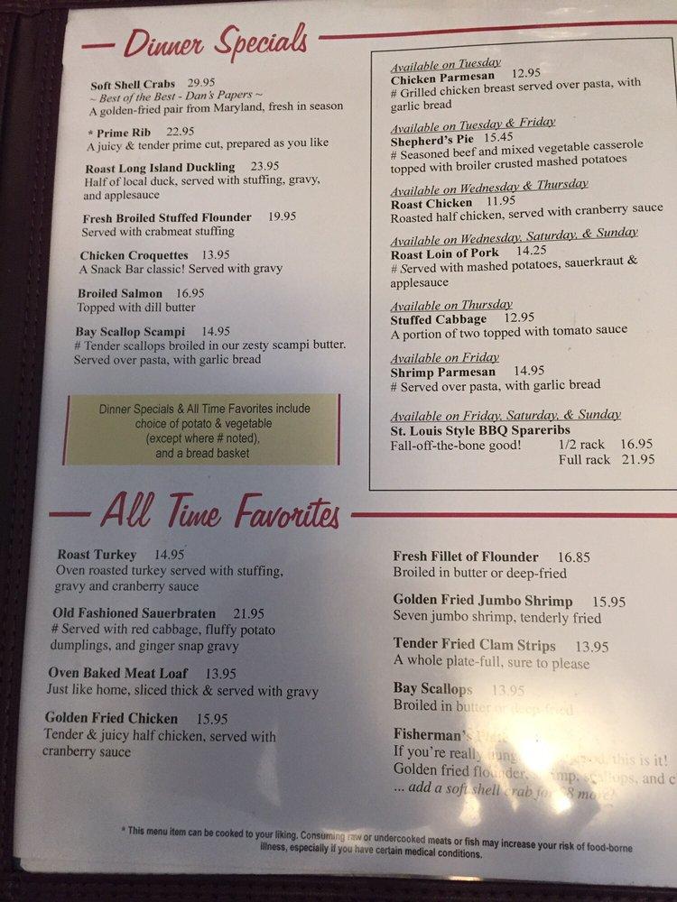 Menu at Modern Snack Bar, Aquebogue, 628 Main Rd