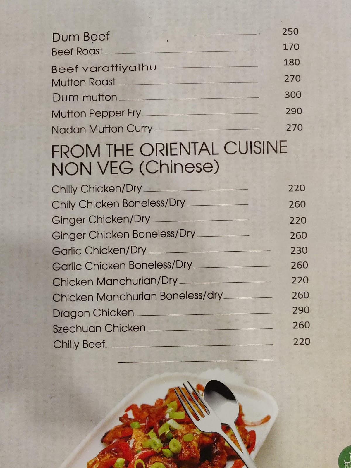 Menu at Relax Muziriz Kitchen, Kodungallur