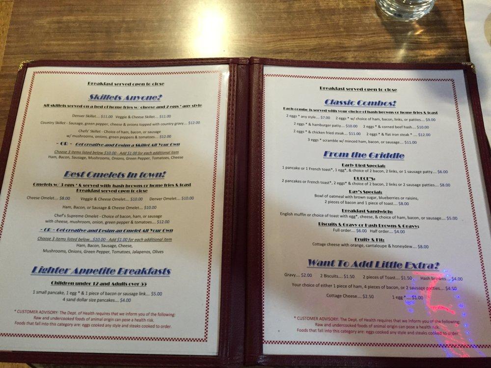 Menu at Fairmount Diner restaurant, Port Angeles