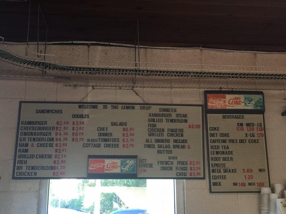 Menu at The Lemon Drop restaurant, Anderson