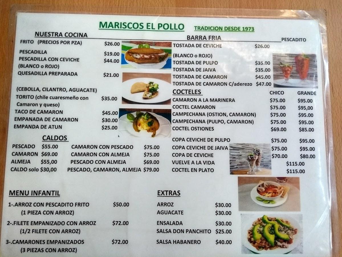 Carta del restaurante Mariscos Don “Panchito”, Ciudad del México, Pte 122