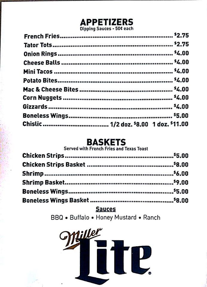 Menu at Hurley Bar, Hurley