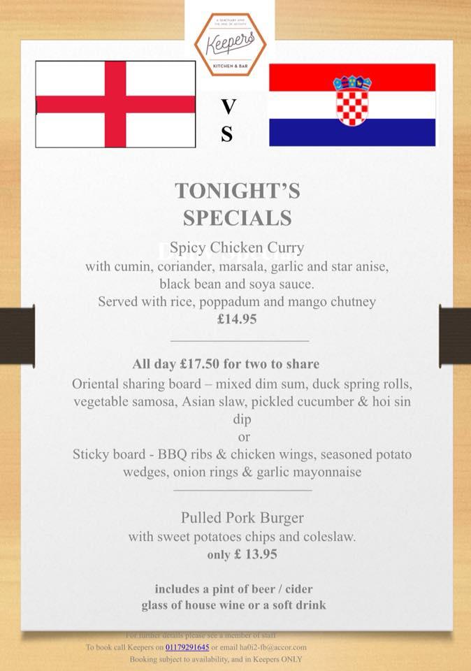 Menu at Keepers Kitchen & Bar, Bristol, Broad St