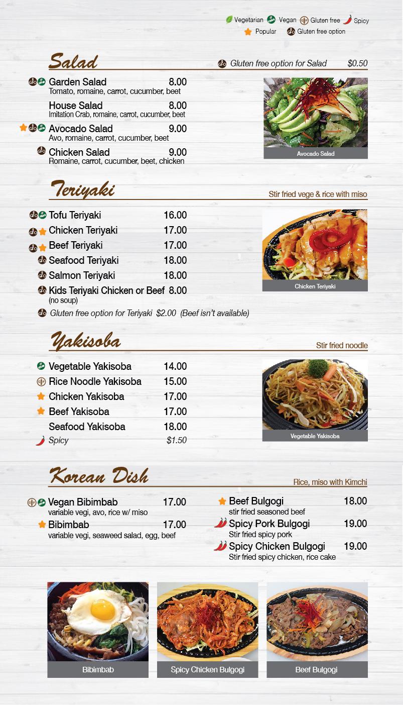 Menu at Red Fin Sushi & K-Food restaurant, Castlegar