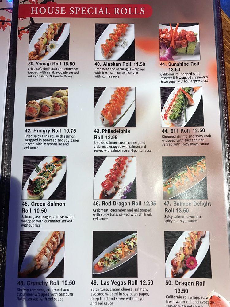 Menu at Yanagi Sushi & Grill restaurant, Pismo Beach