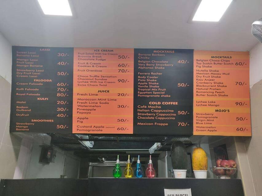 Menu at Lassi Cream, Chennai, 100