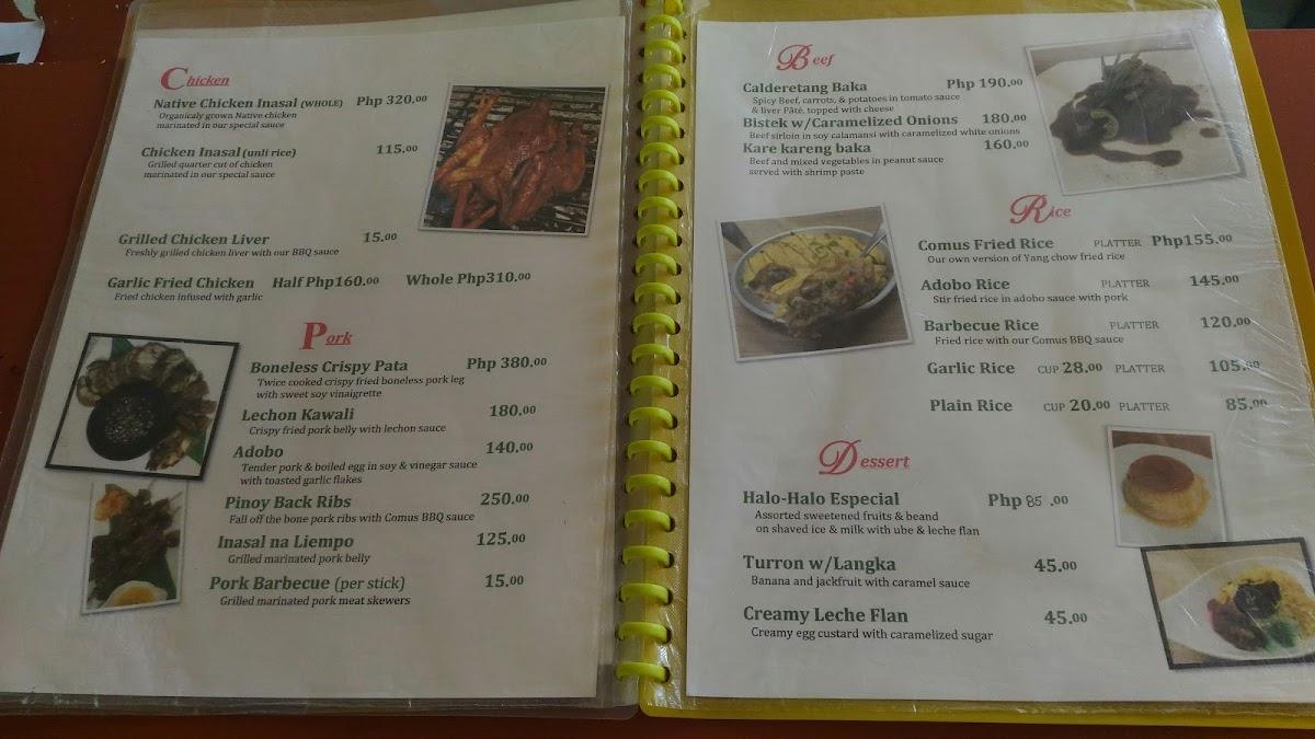 Carta del restaurante Comus Grill Modern Filipino Cuisine, Dávao