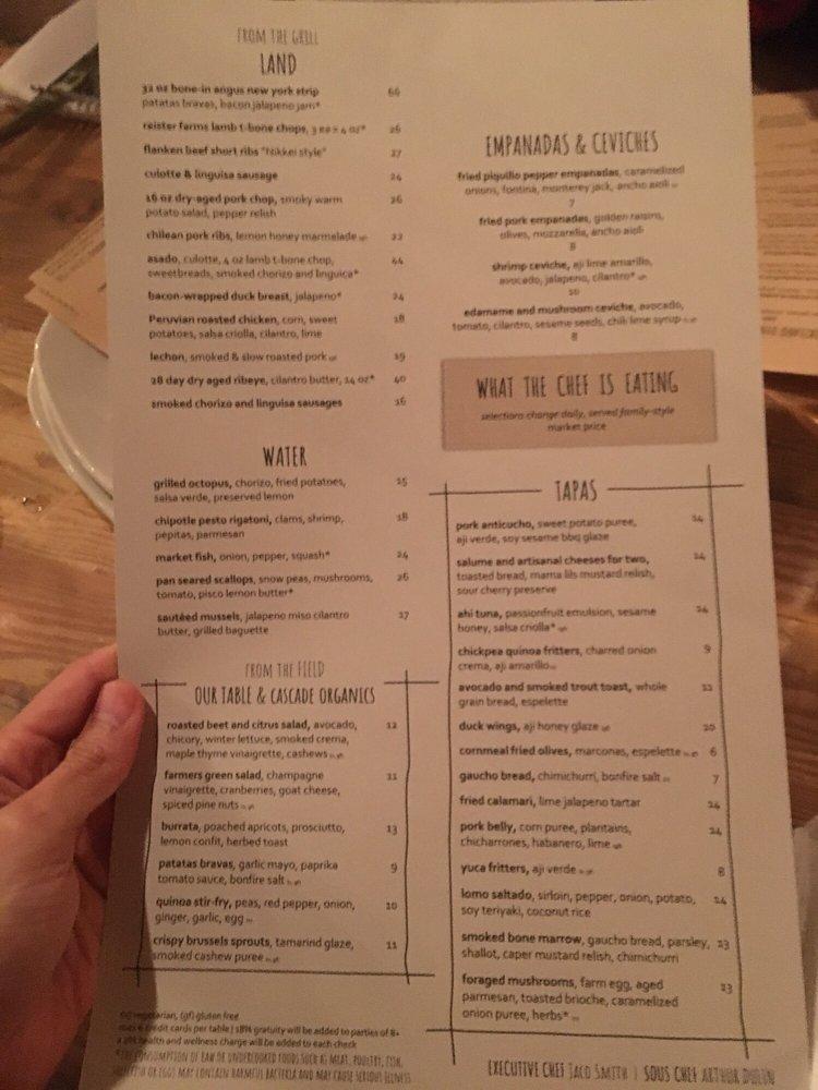 Menu at Lechon pub & bar, Portland