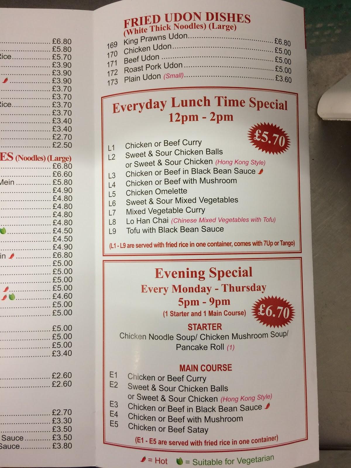 Menu at PA CO fast food, Tring