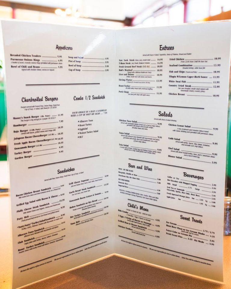 Menu at Rod's Grill restaurant, Arcadia