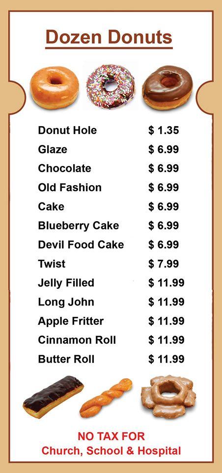 Menu at Donut Shop, Savannah