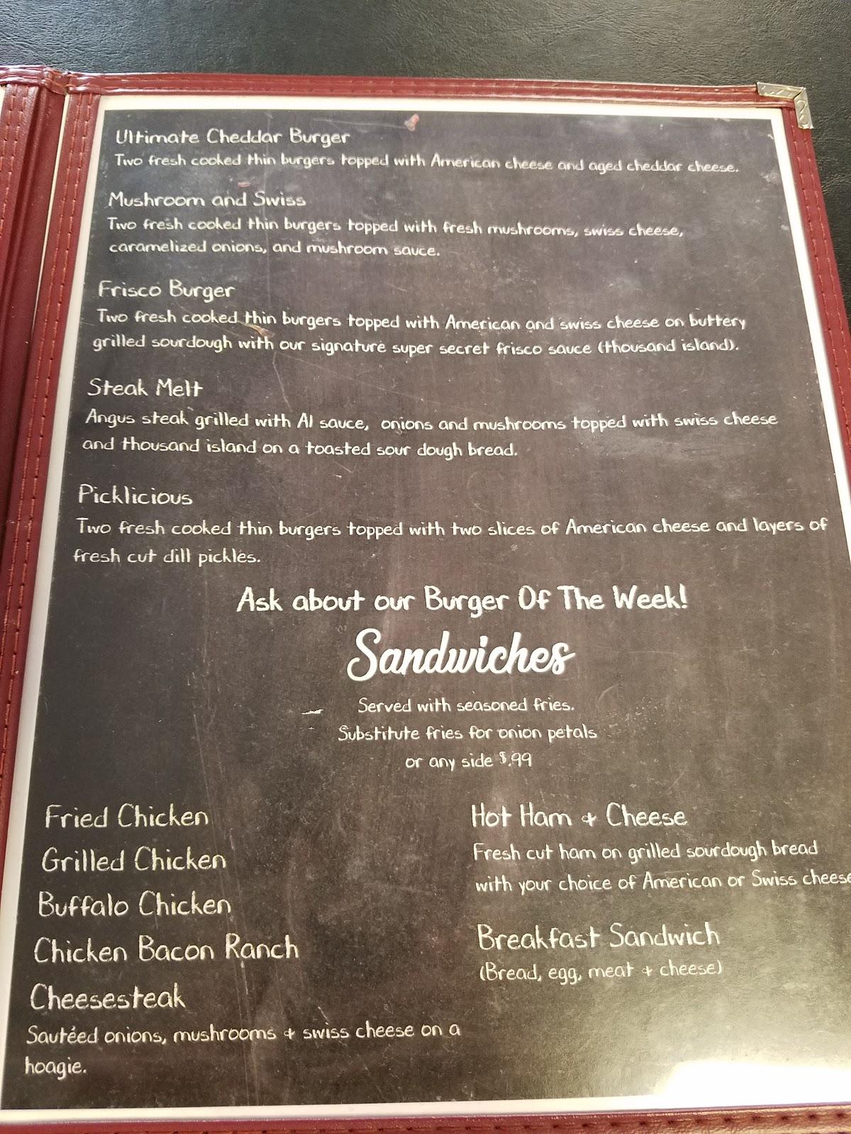 Menu at Snowensville Chicken & Burgers restaurant, Owensville, 120 S 1st St