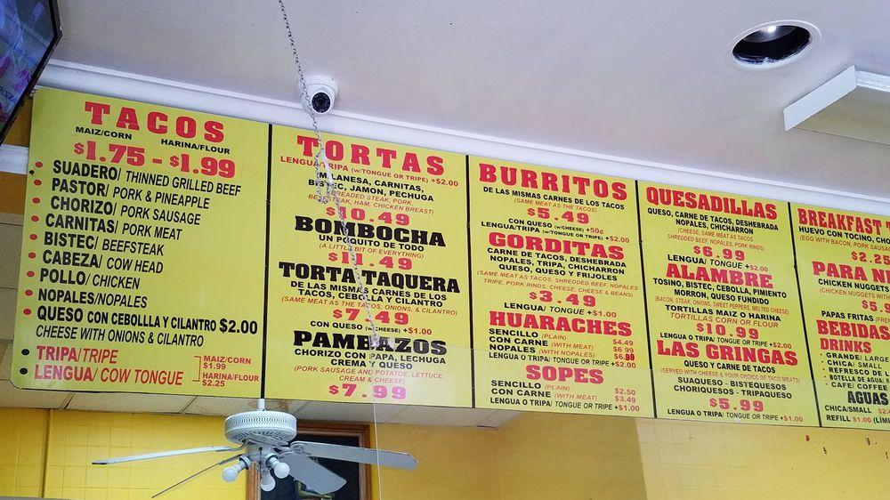 Menu at Tacos La Banqueta Puro DF restaurant, Fort Worth