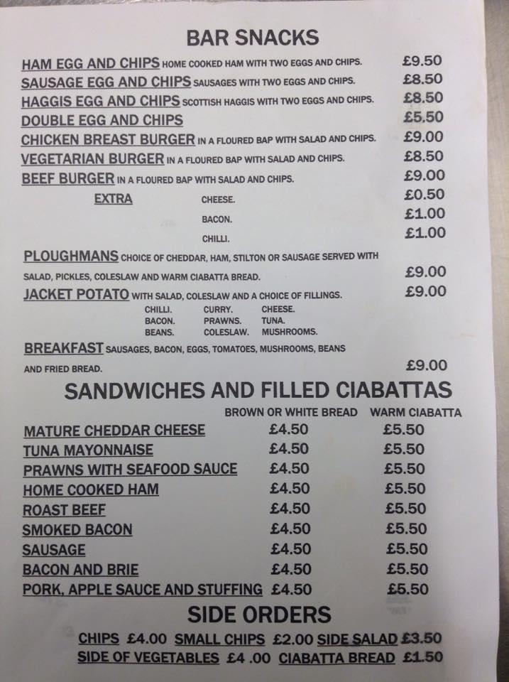 Menu at The Blue Ball pub & bar, Chesham