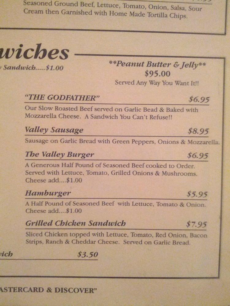 Menu at Valley Inn Restaurant, Palos Hills, W 107th St