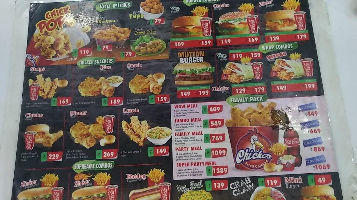 Menu at Chickos Fried Chicken, Kollam, Beach Rd