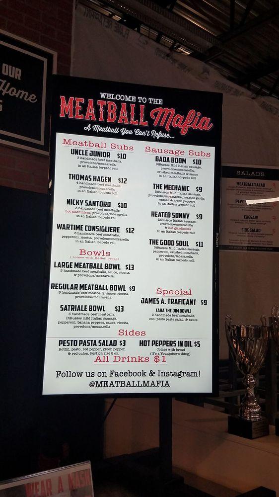 Menu at Meatball Mafia restaurant, Hilliard