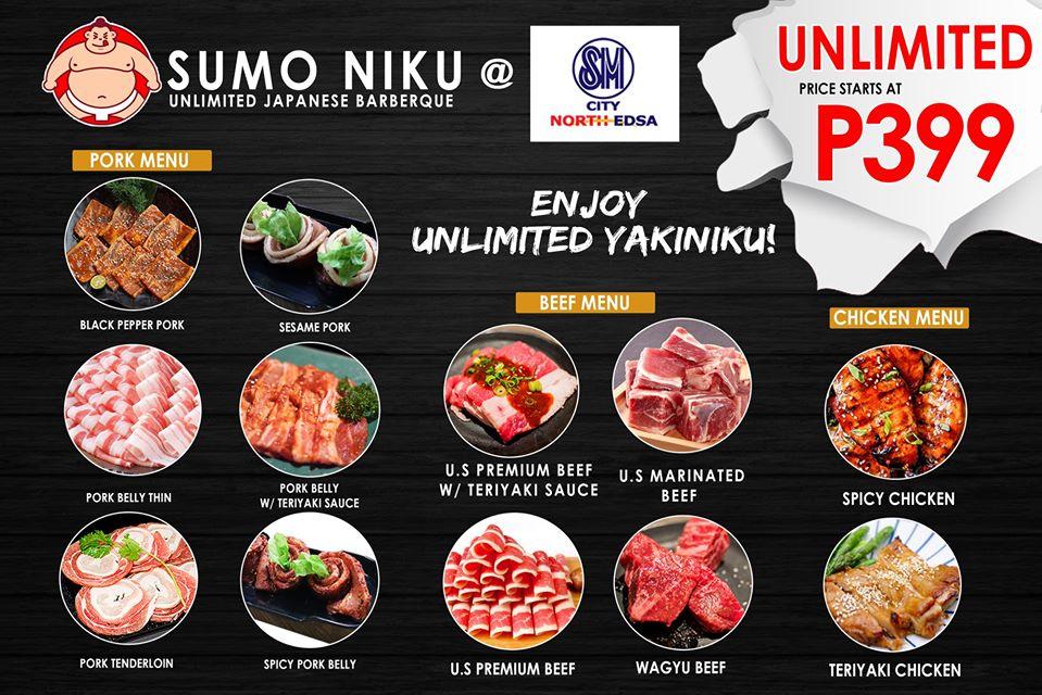 Menu at Sumo Niku restaurant, Quezon City, KIA Theatre
