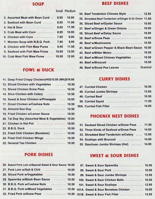 Menu at Wah Too Seafood Restaurant, Toronto, 58 Centre Ave