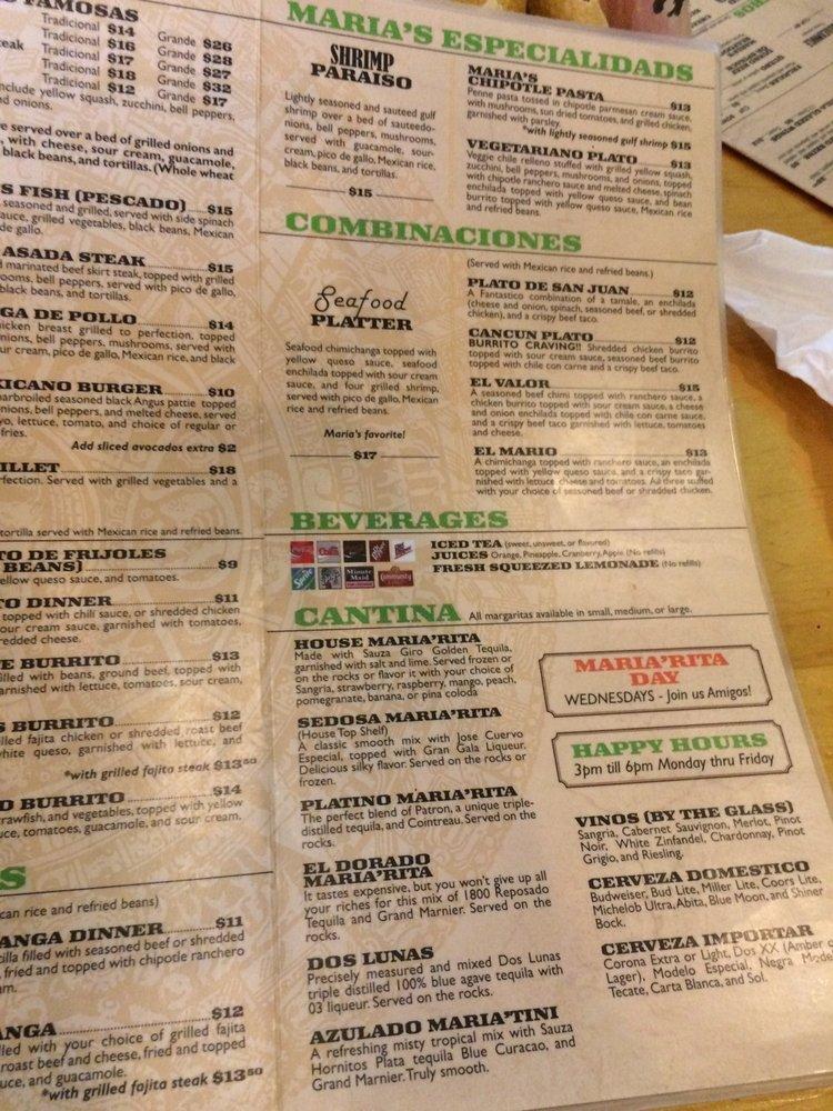 Menu at CASA MARIA MEXICAN GRILL - WATSON restaurant, USA, LA-16