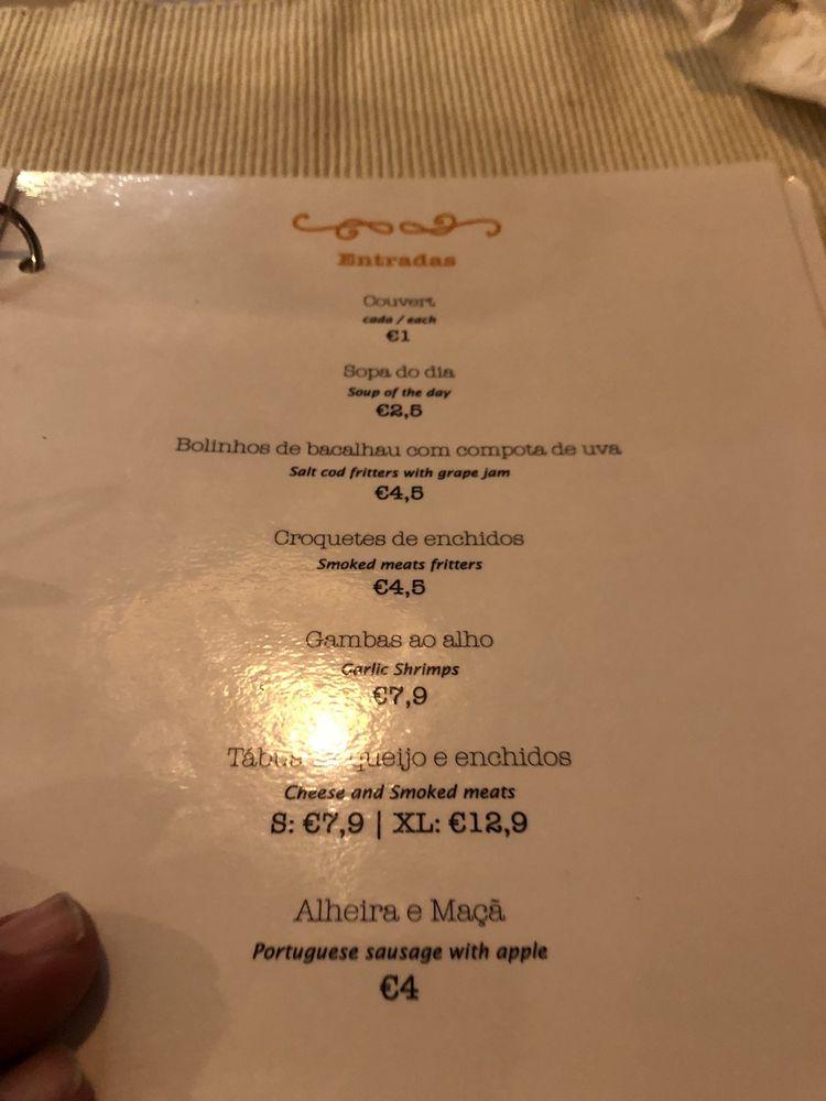 Menu at Intrigo pub & bar, Porto