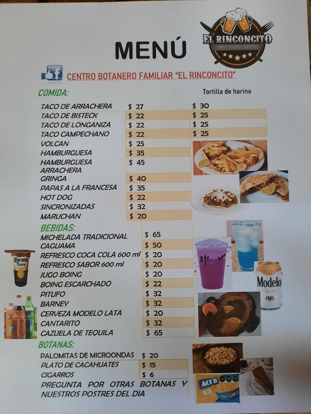 Menu at Las Burger Buenas y El Rinconcito restaurant, Conejos