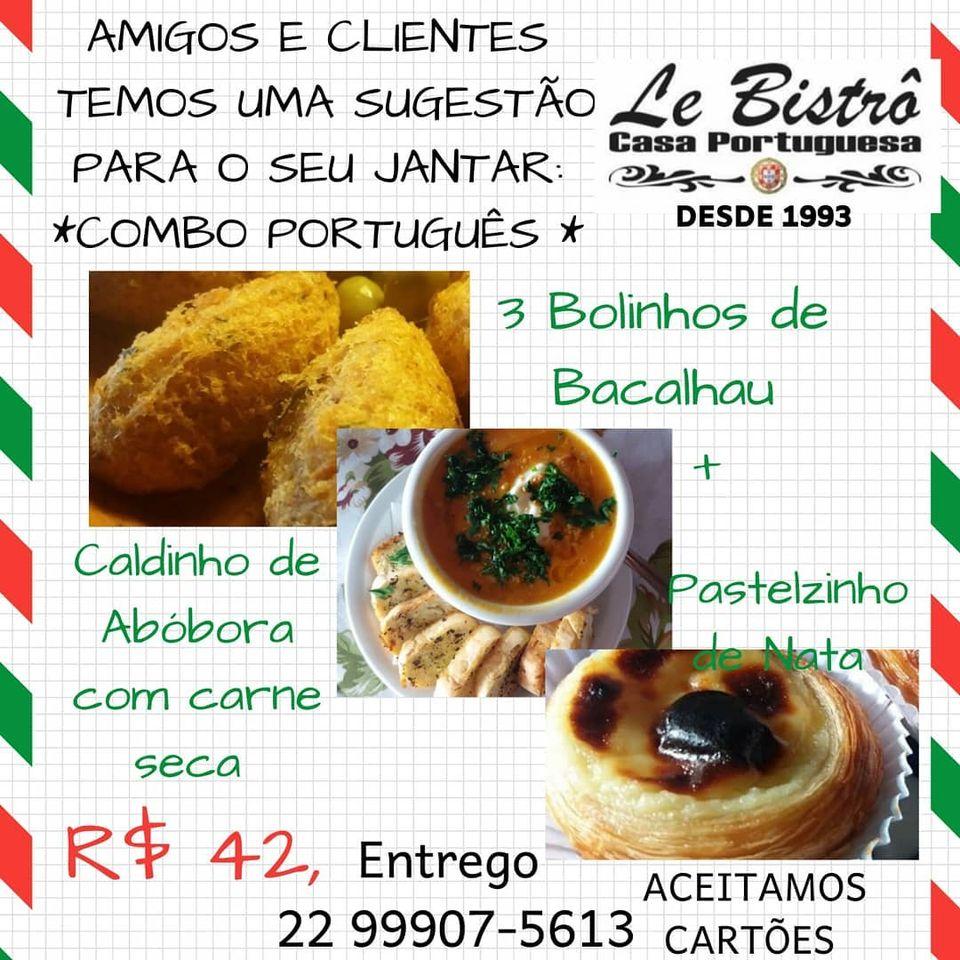 Menu at Le Bistro Casa Portuguesa restaurant, Saquarema