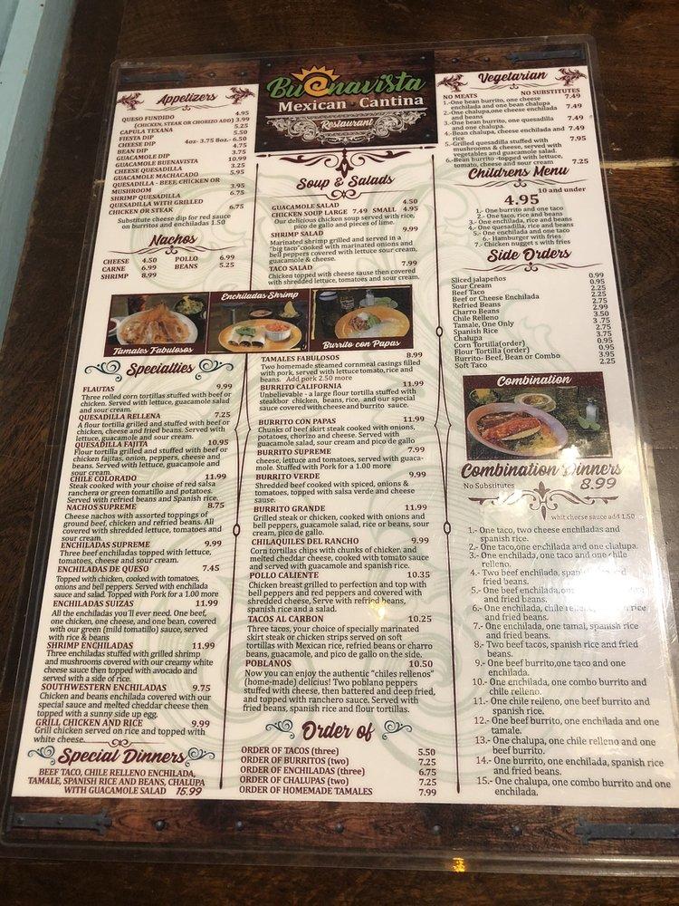 Menu at Buenavista Mexican Cantina (Cullman) restaurant, Cullman, St ...