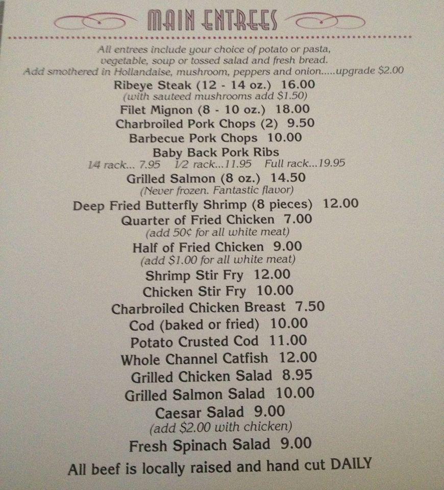 Menu at David's Food and Spirits restaurant, Pontiac