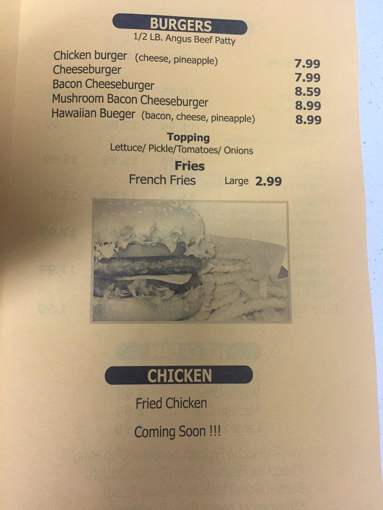 Menu at Glenhaven Grill restaurant, Alger