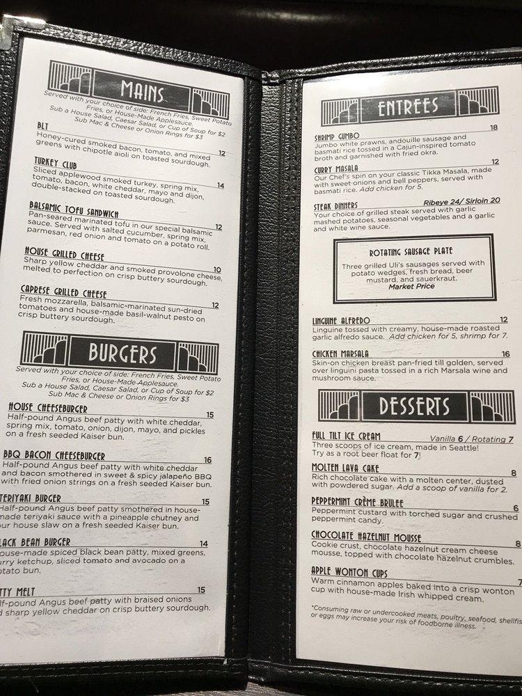 Menu at Mox Boarding House pub & bar, Bellevue, Bel Red Rd