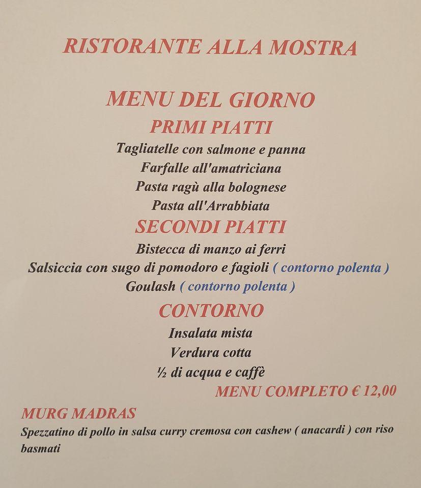 Menu da Pizzeria Ristorante alla Mostra, Trento