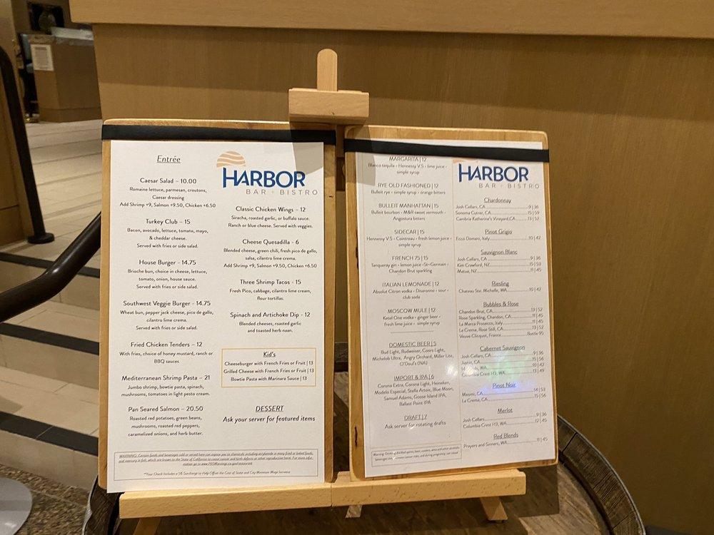 Menu at Harbor Bar & Bistro, Redondo Beach