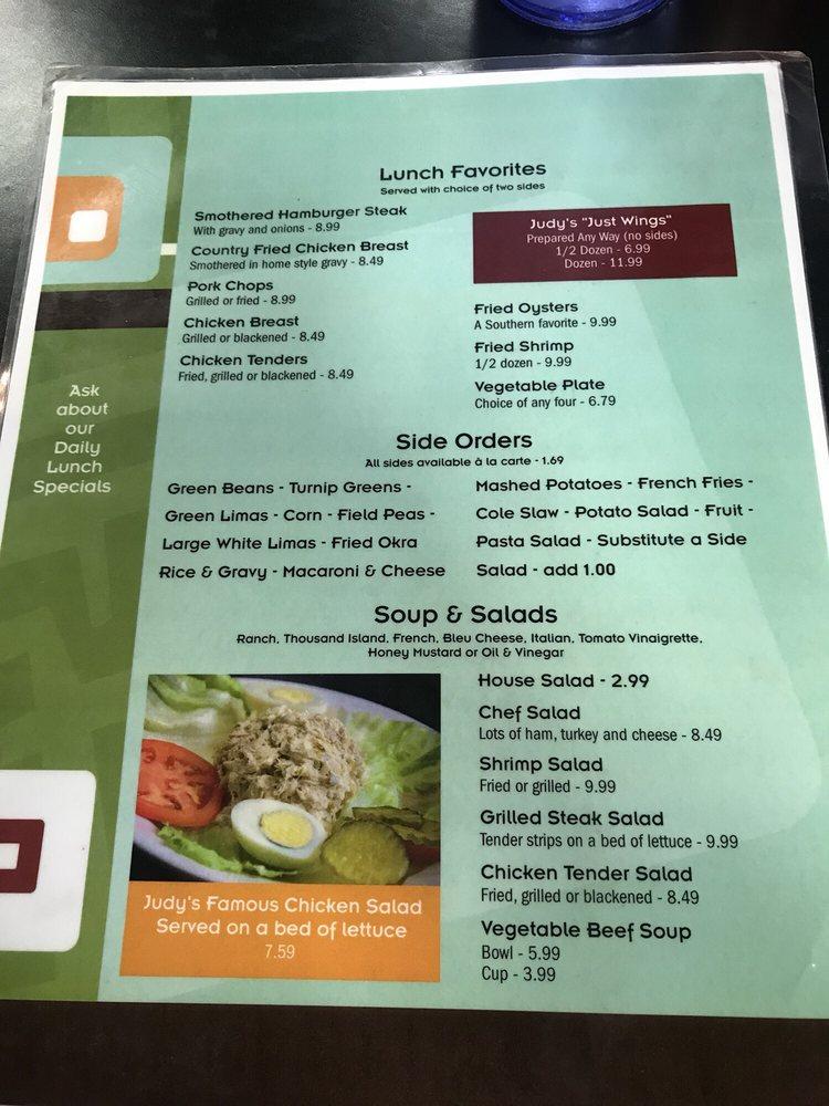 Menu at Judy's Place restaurant, Mobile