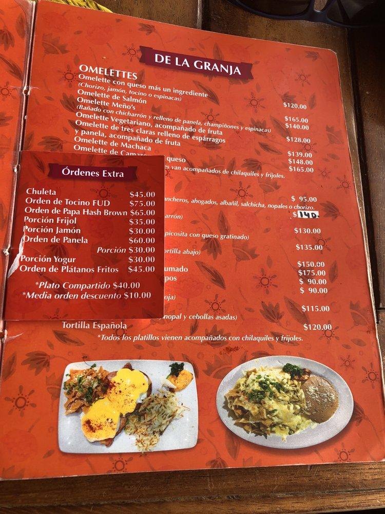 Menu at Meño's Place pub & bar, Puerto Vallarta