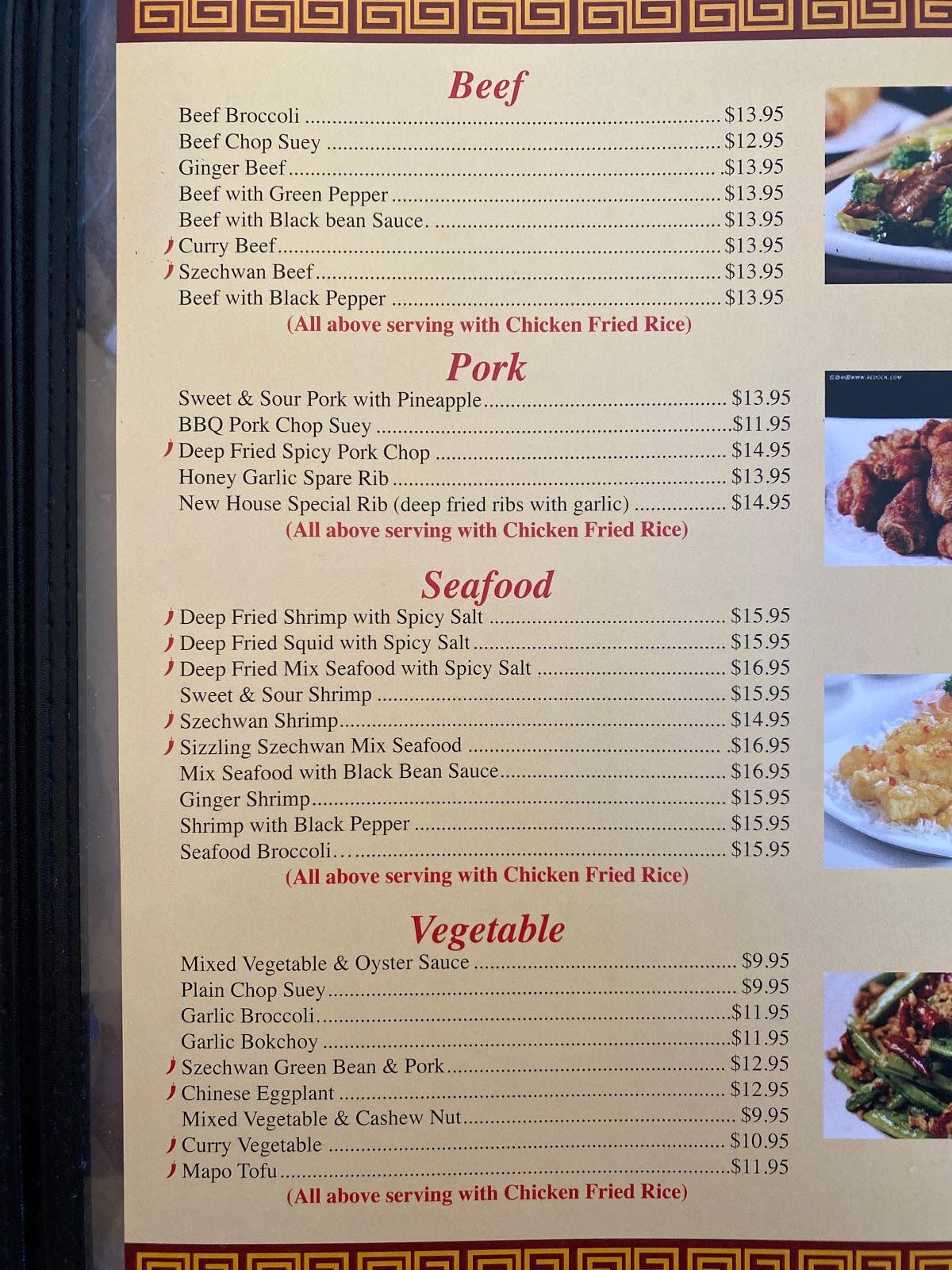 Menu at New Chinese Cuisine Restaurant, Saint John